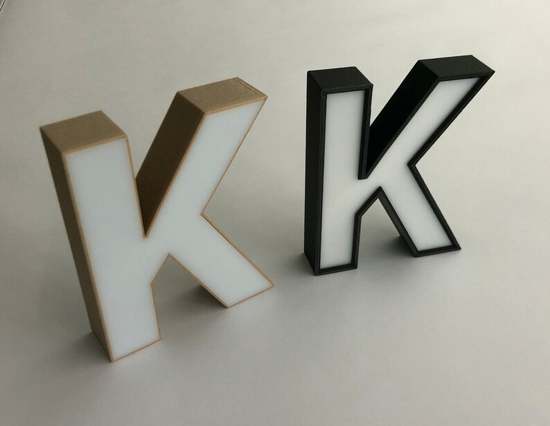 3D Illuminated Letters, Wood Fiber Frame for Indoor Use - Etsy