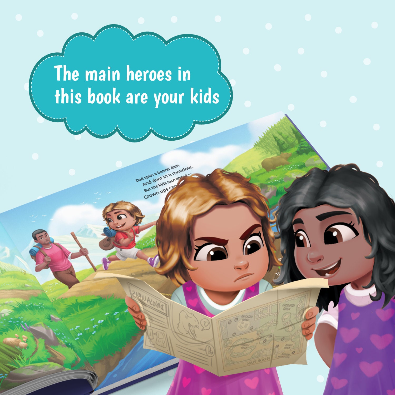 Personalized Stories Book for Dad and Two Siblings - Family Adventures ...