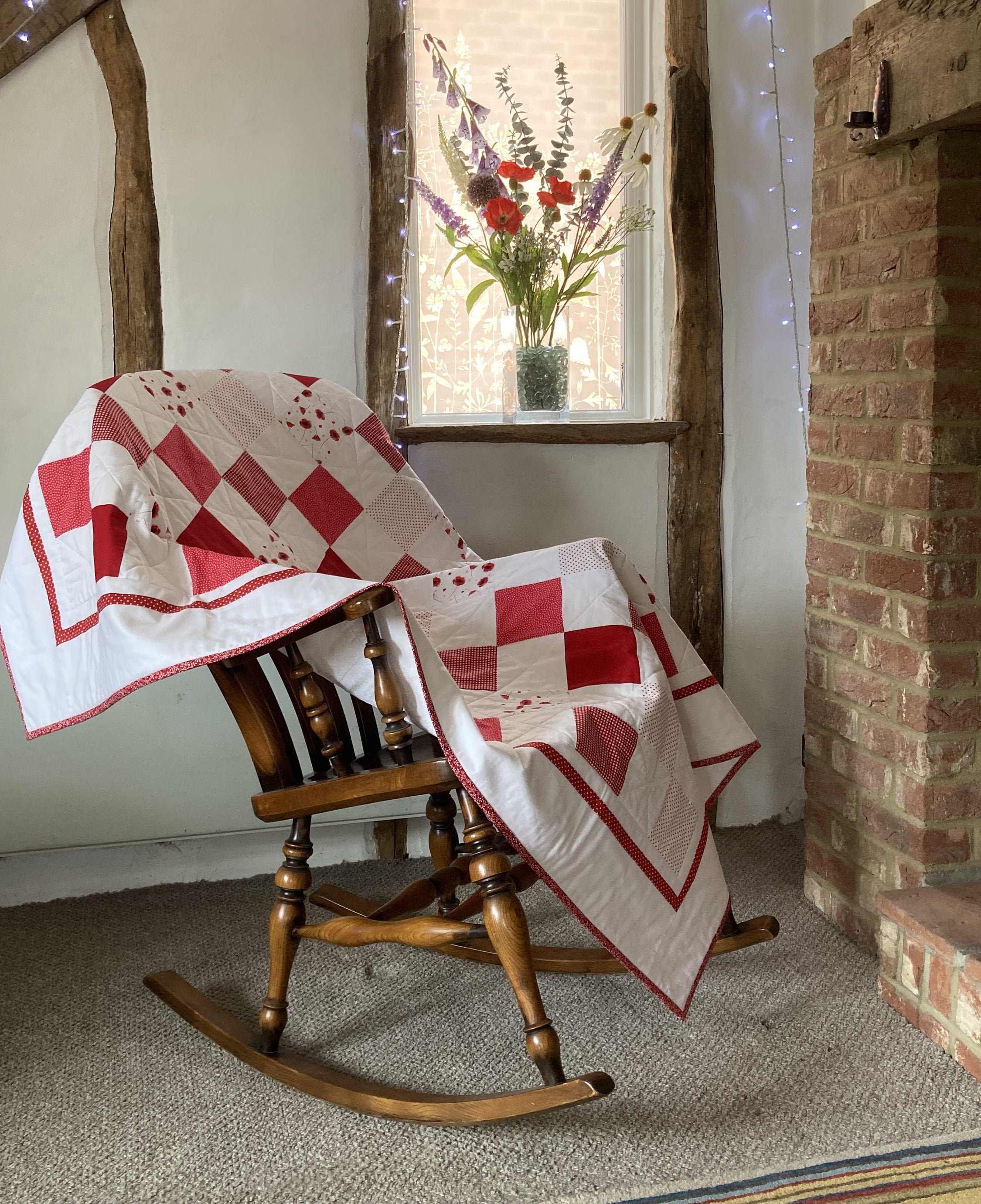 White and Red Square / Checkerboard Quilt Pattern, Pdf, Easy Sewing ...