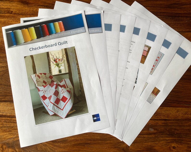 Red and White Square / Checkerboard Quilt Pattern (PDF), Easy Sewing ...