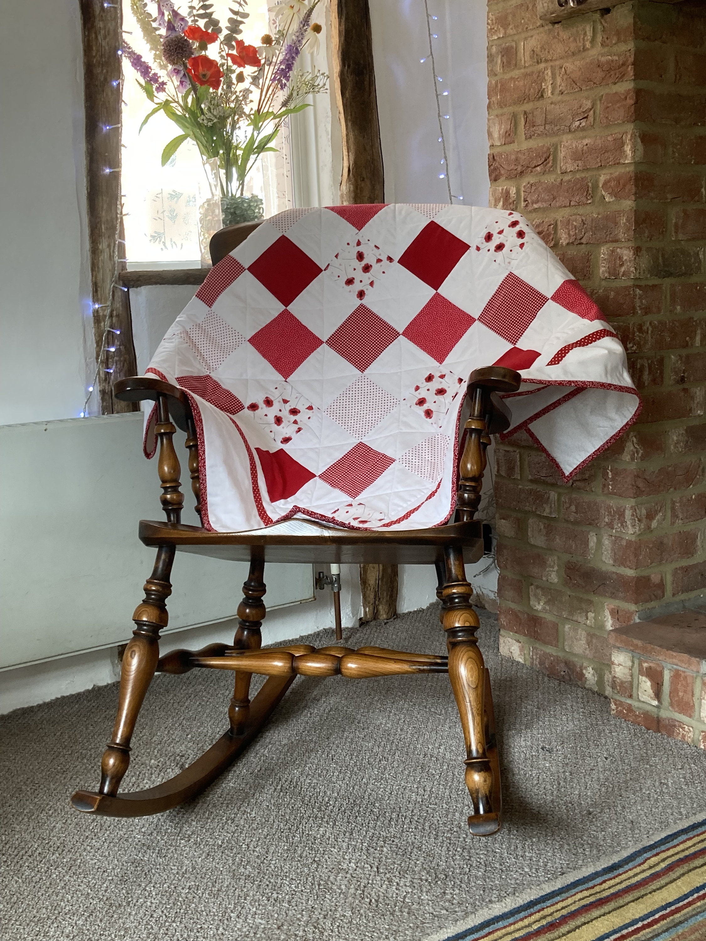 White and Red Square / Checkerboard Quilt Pattern, Pdf, Easy Sewing ...