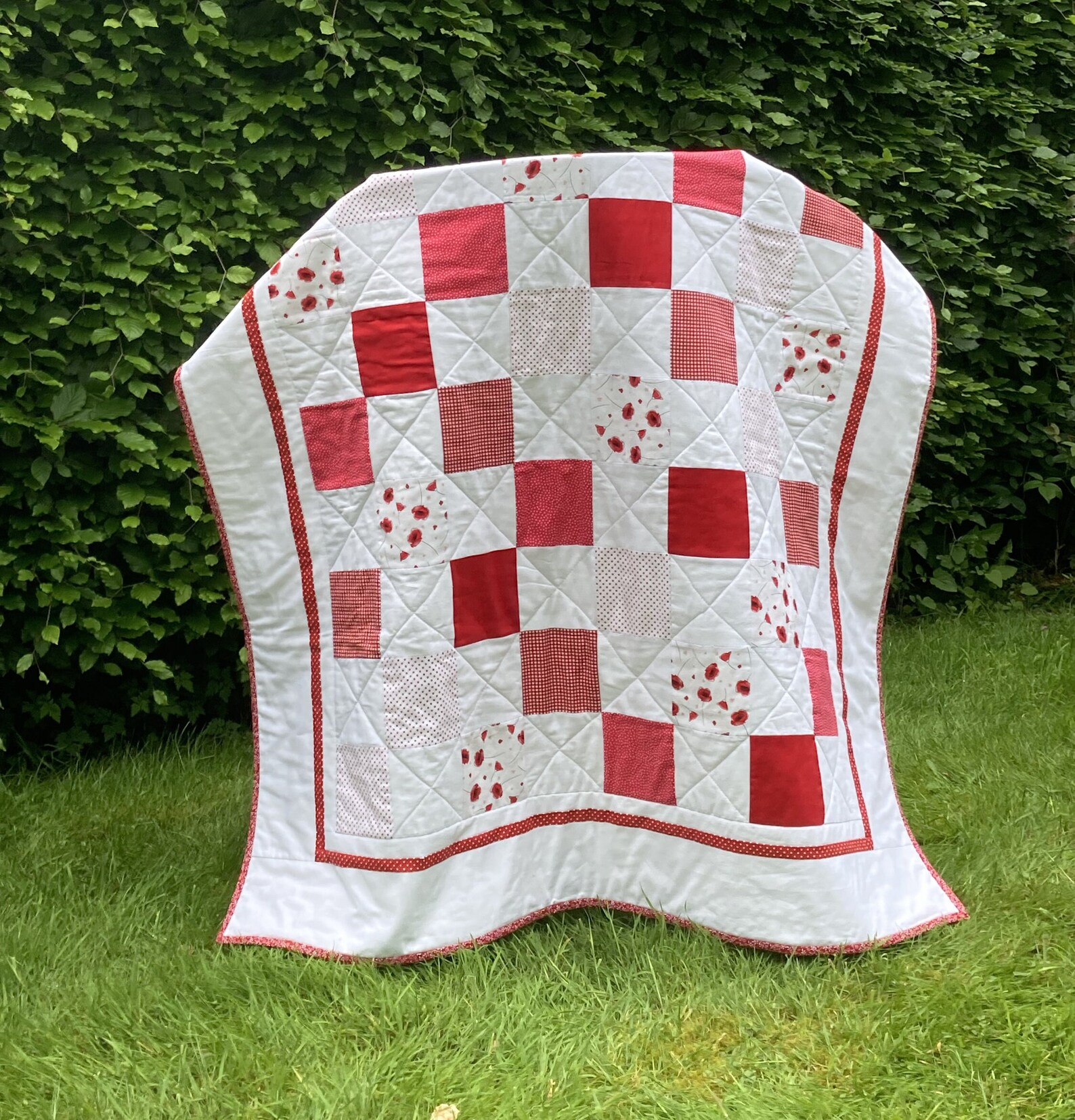 White and Red Square / Checkerboard Quilt Pattern, Pdf, Easy Sewing ...
