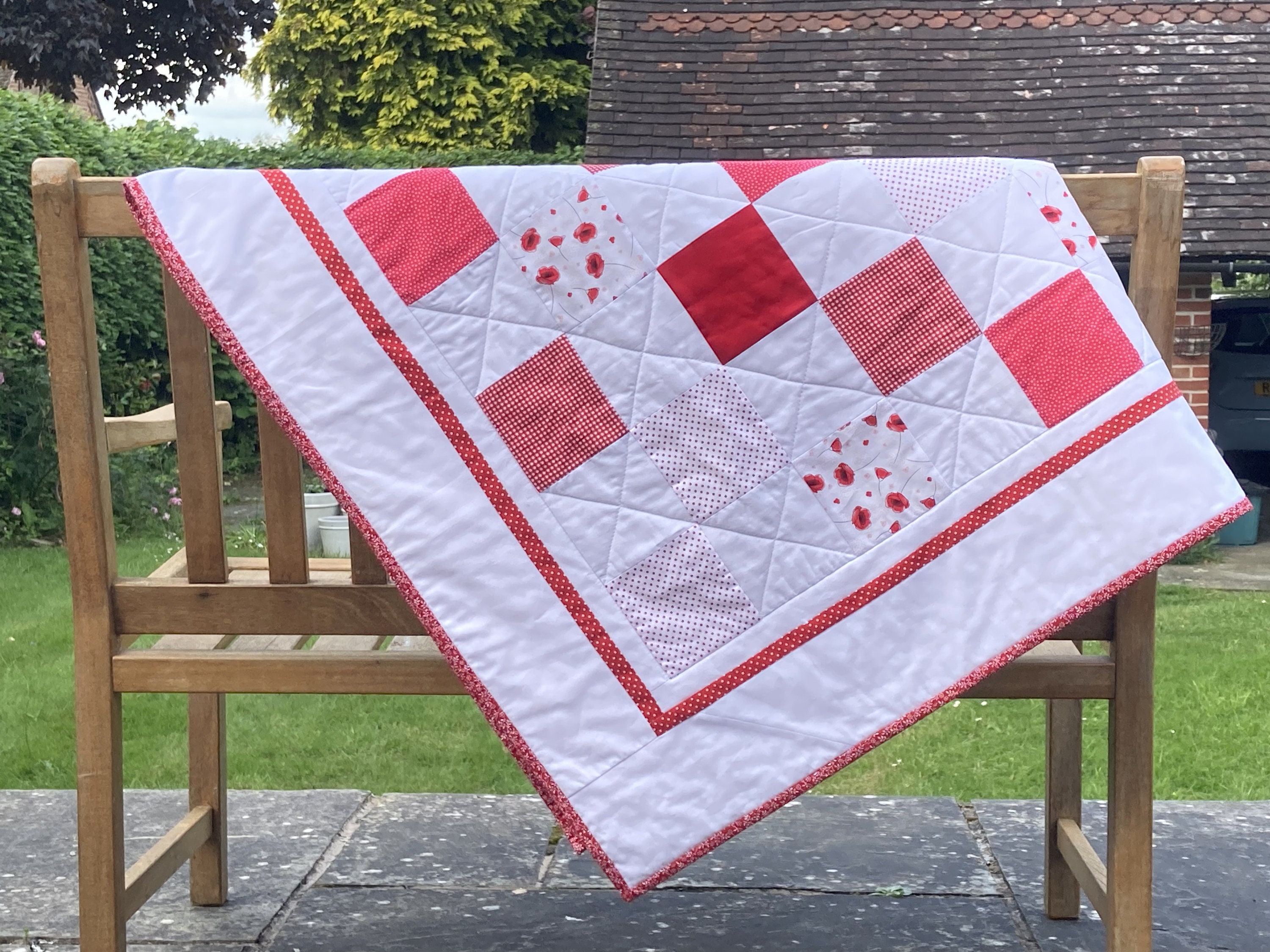 White and Red Square / Checkerboard Quilt Pattern, Pdf, Easy Sewing ...