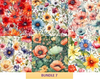 Bundle of 10 Assorted Digital Seamless Floral Medley Design Patterns - Etsy