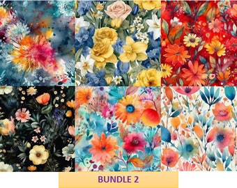 Bundle of 10 Assorted Digital Seamless Floral Medley Design Patterns - Etsy