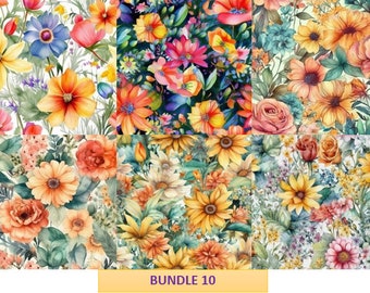 Bundle of 10 Assorted Digital Seamless Floral Medley Design Patterns - Etsy