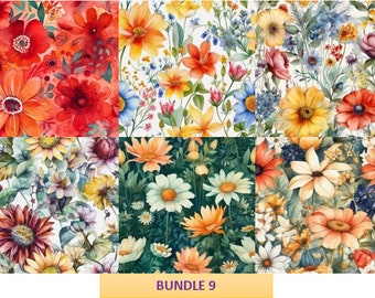 Bundle of 10 Assorted Digital Seamless Floral Medley Design Patterns - Etsy