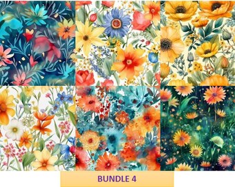 Bundle of 10 Assorted Digital Seamless Floral Medley Design Patterns - Etsy