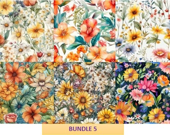 Bundle of 10 Assorted Digital Seamless Floral Medley Design Patterns - Etsy