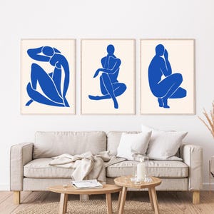 Henri Matisse Print Set of 3, Blue Wall Art, Museum Posters, Exhibition ...