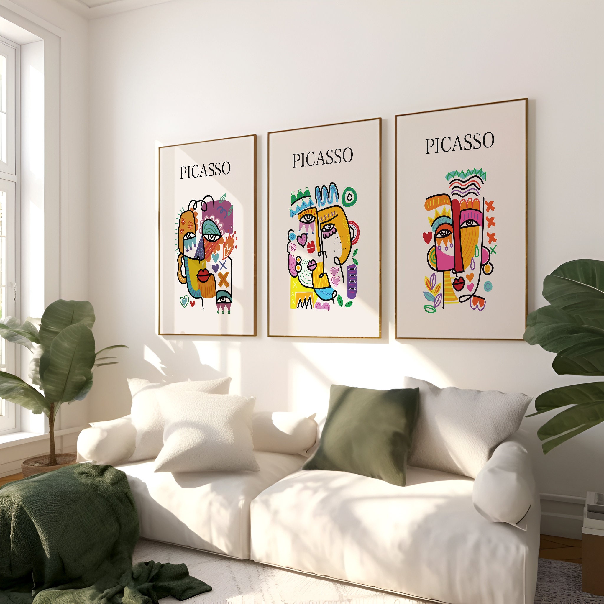 Picasso Wall Art Set of 3, Pablo Picasso Prints, Picasso Wall Art ...