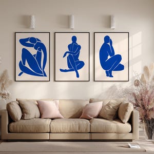 Henri Matisse Print Set of 3, Blue Wall Art, Museum Posters, Exhibition ...