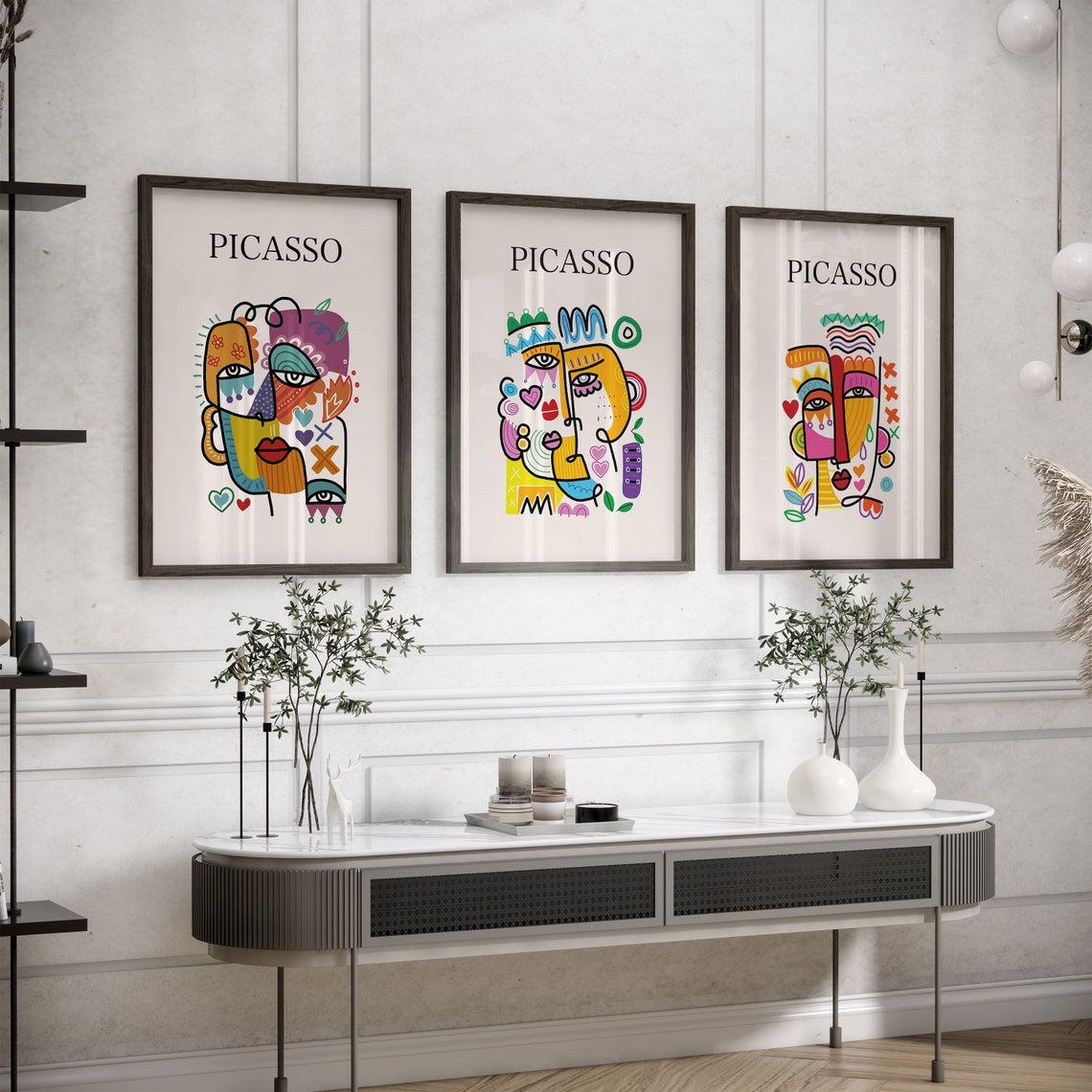 Picasso Wall Art Set of 3, Pablo Picasso Prints, Picasso Wall Art ...