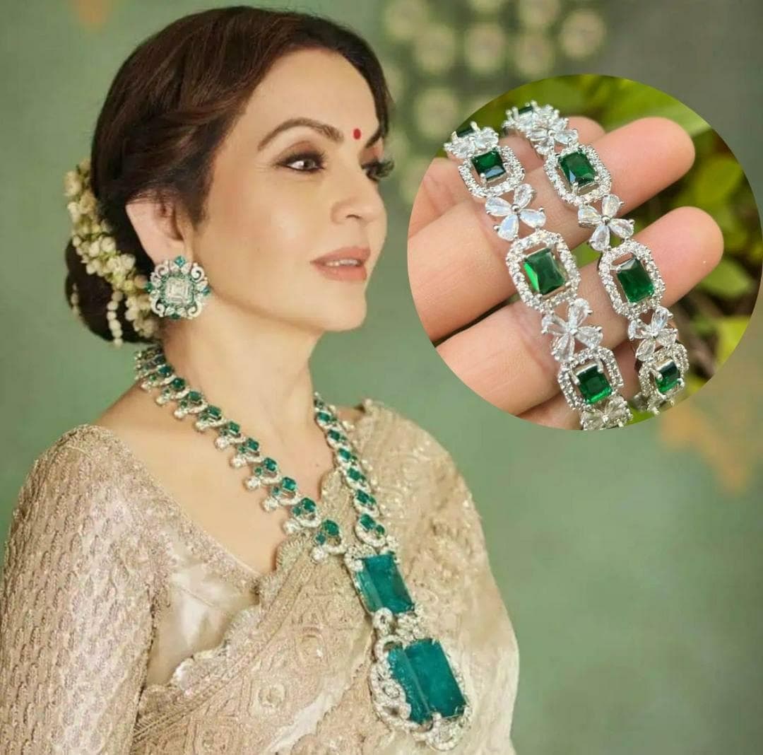 Nita Ambani Inspired Indian Pakistani Wedding Bollywood Green Emerald ...