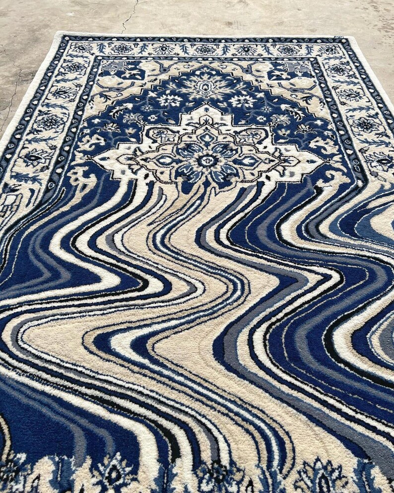 Hand Tufted Melting Irregular Shape Handmade Rug 100% Woolen Tufted Rug ...