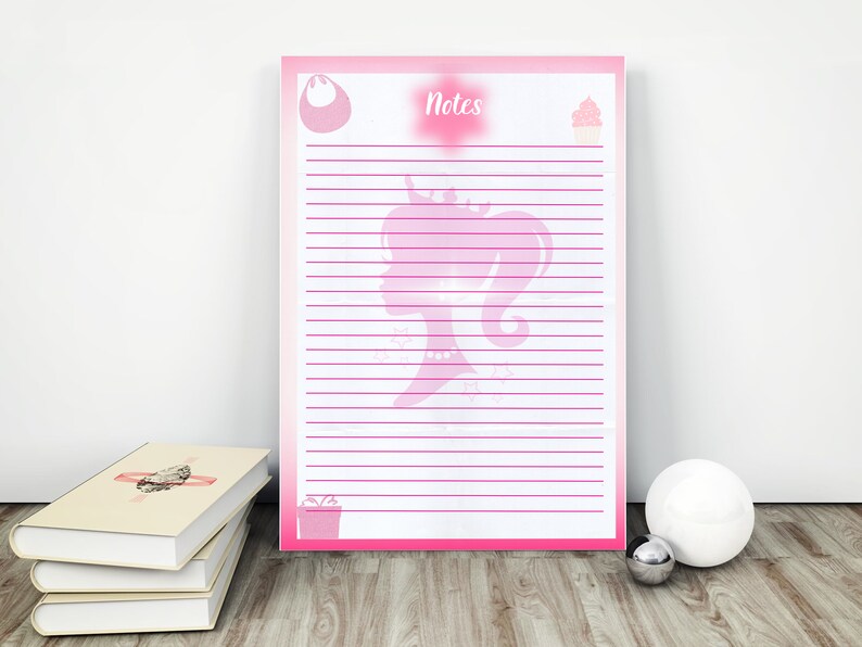 Barbie-themed Printable Notepaper With Pink Silhouette Logo - Etsy