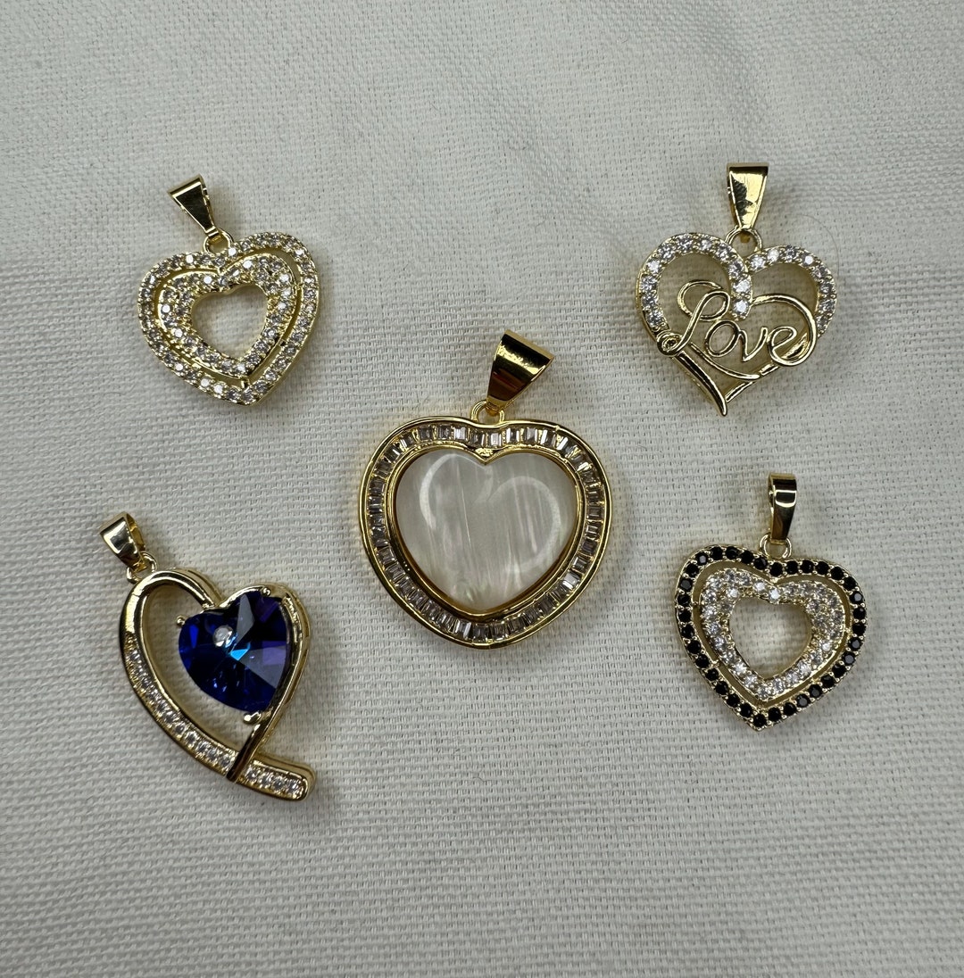 Heart Pendants With Chains | Cadenas Con Dijes De Corazon - Etsy