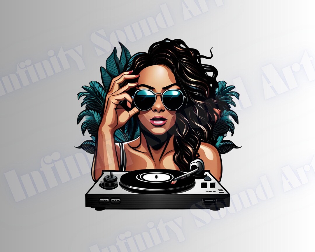 Instant Download Digital Design for DJ and Music Lovers | Woman DJ ...