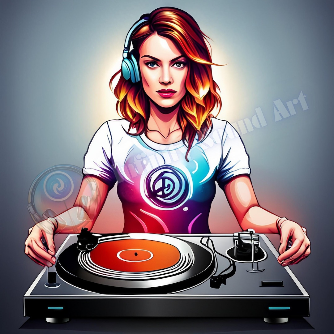 Woman DJ AI Digital Printable Art for Living Room Studio | Instant ...
