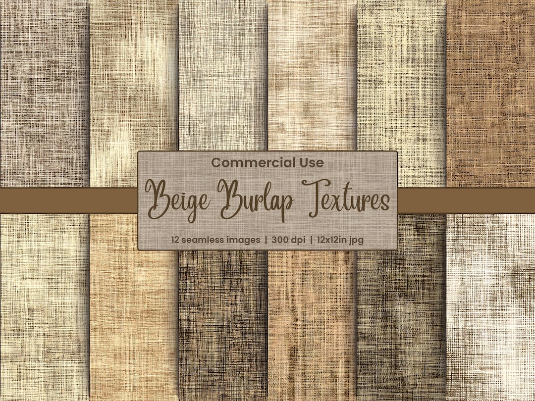 Beige Burlap Textures Digital Paper Pack: Neutral Fabric Backgrounds ...
