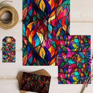 Beautiful Stained Glass Seamless Patterns Digital Paper - Etsy