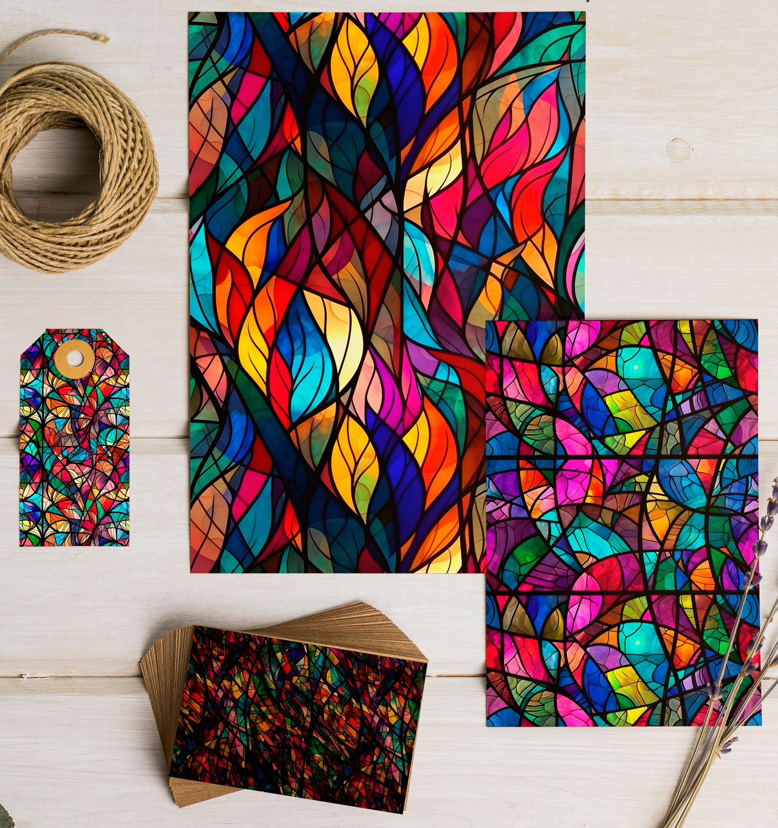 Beautiful Stained Glass Seamless Patterns Digital Paper - Etsy