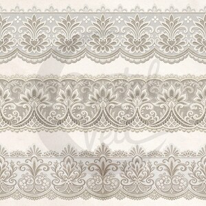 Seamless White Lace Border Clipart Bundle – Vintage Floral Embroidery ...