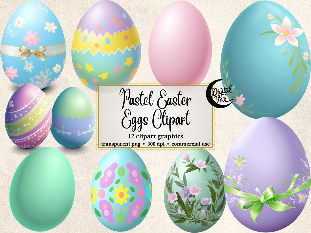 Easter Egg Clipart PNG Pastel Spring Digital Download Watercolor Style ...
