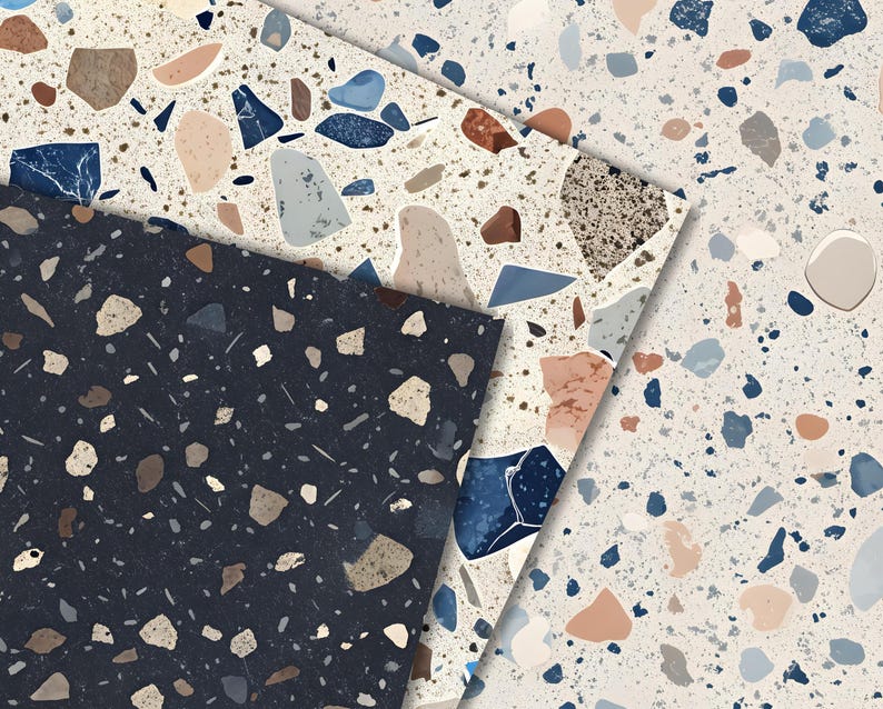 Terrazzo Digital Paper Pack | Seamless Terrazzo Patterns | Printable ...