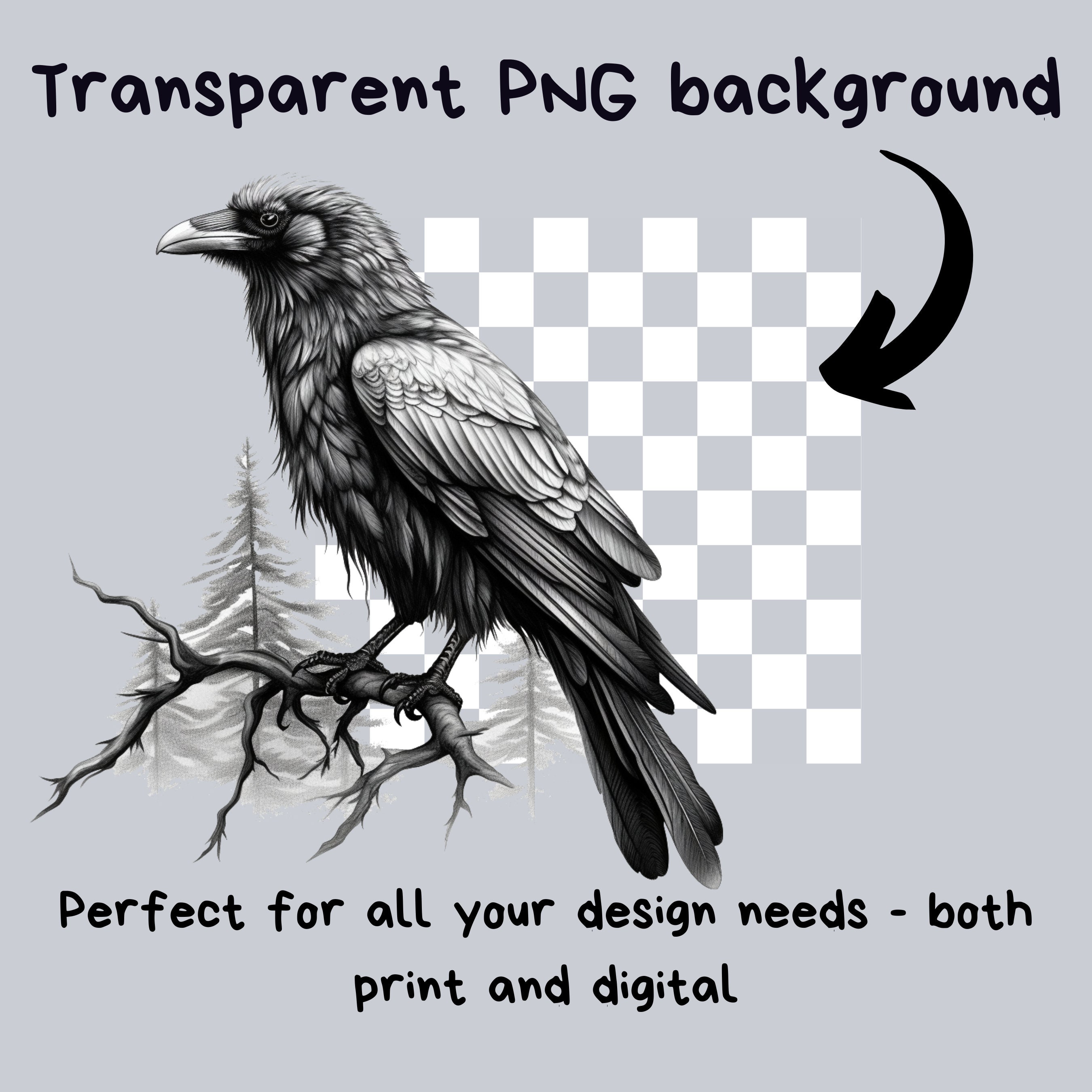 Majestic Raven Clipart, Bird Graphics (digital Download - Etsy