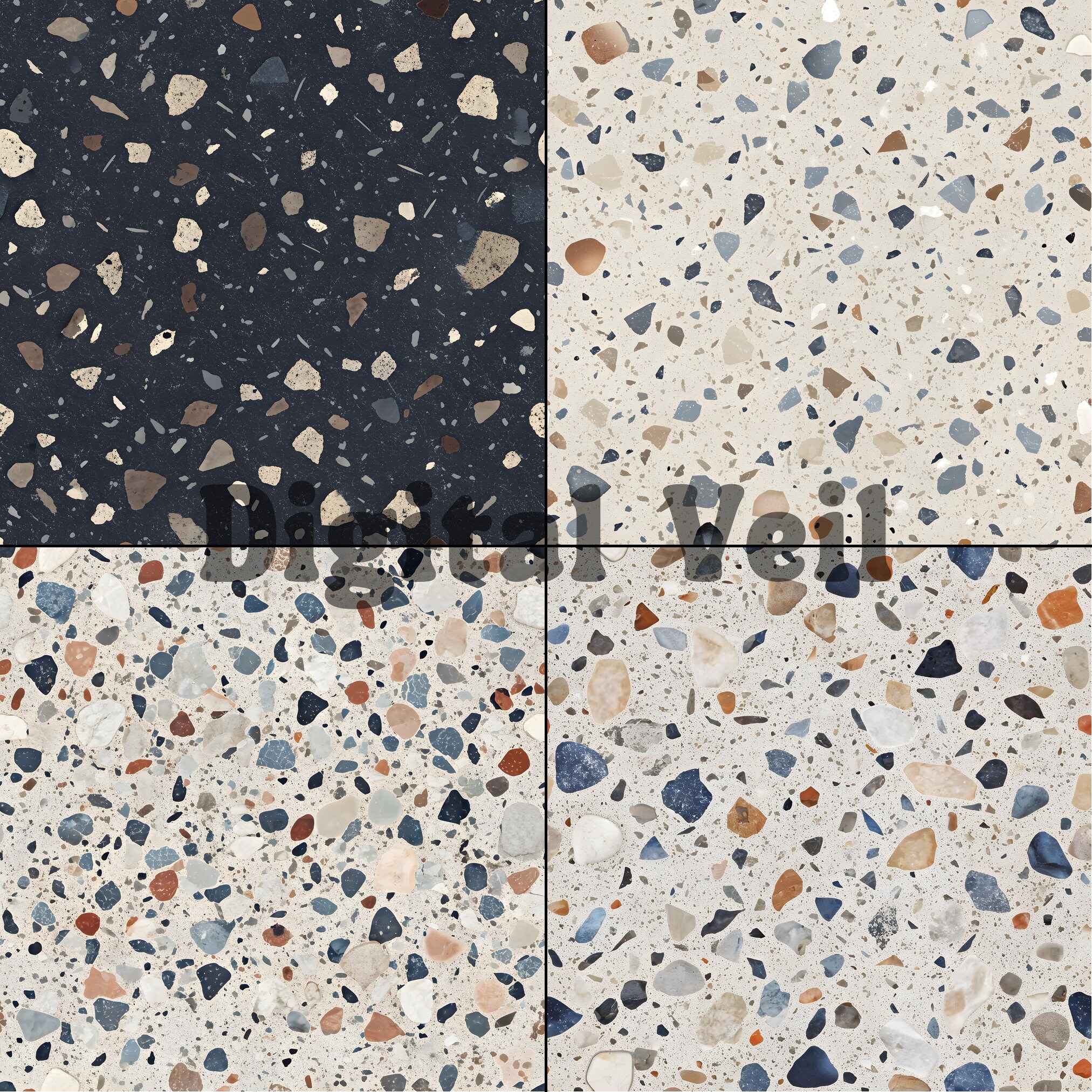 Terrazzo Digital Paper Pack Seamless Terrazzo Patterns Printable ...
