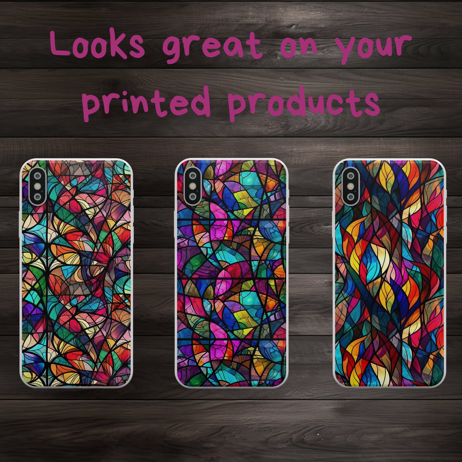 Beautiful Stained Glass Seamless Patterns Digital Paper - Etsy