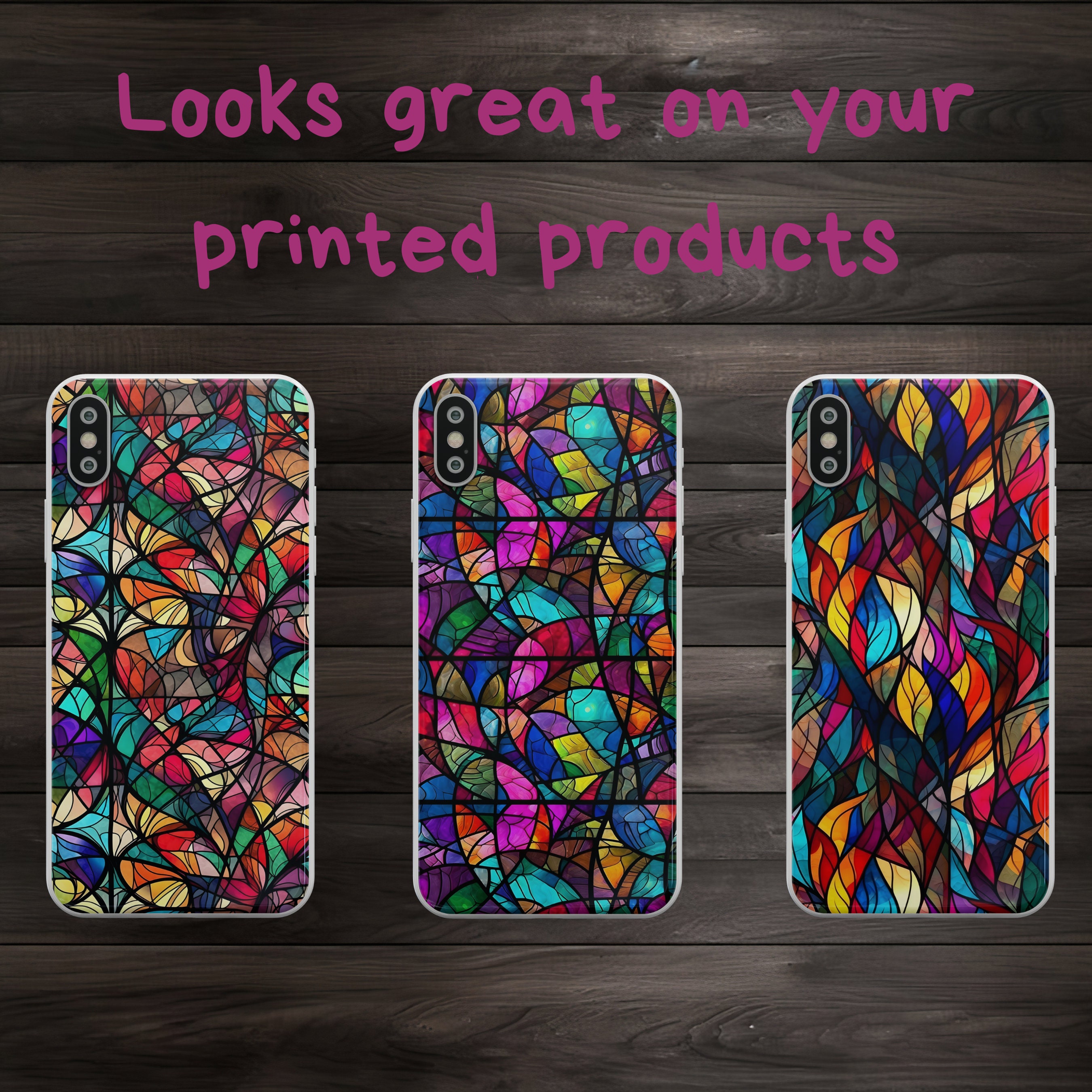 Beautiful Stained Glass Seamless Patterns Digital Paper - Etsy