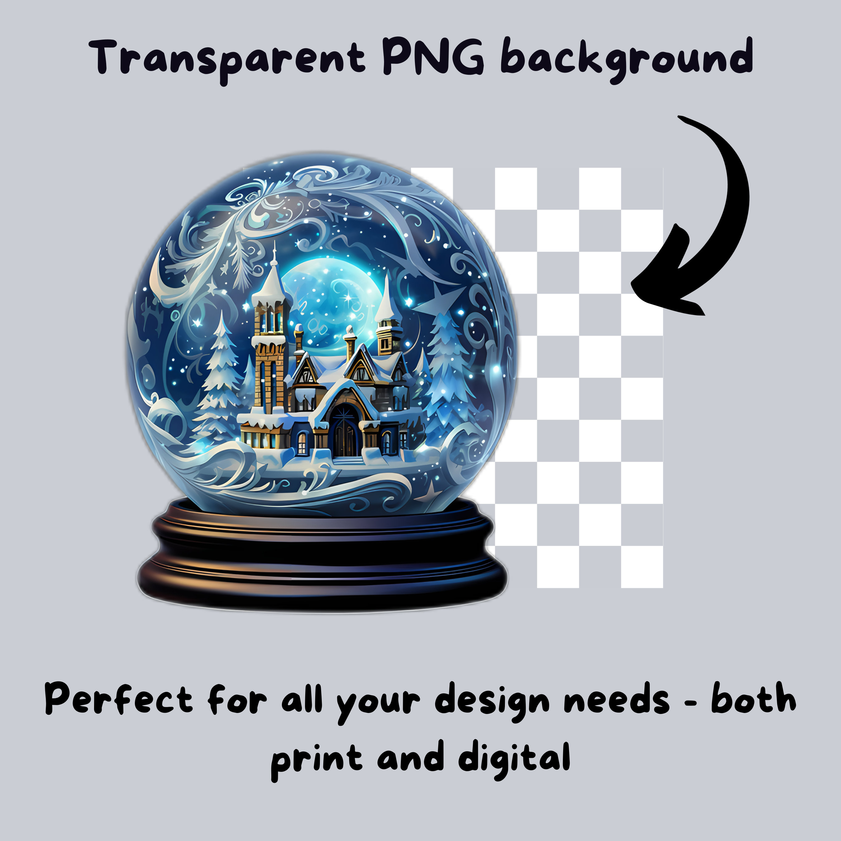 Winter Snow Globe Clipart Bundle Holiday Christmas PNG Set of 12 Snow ...