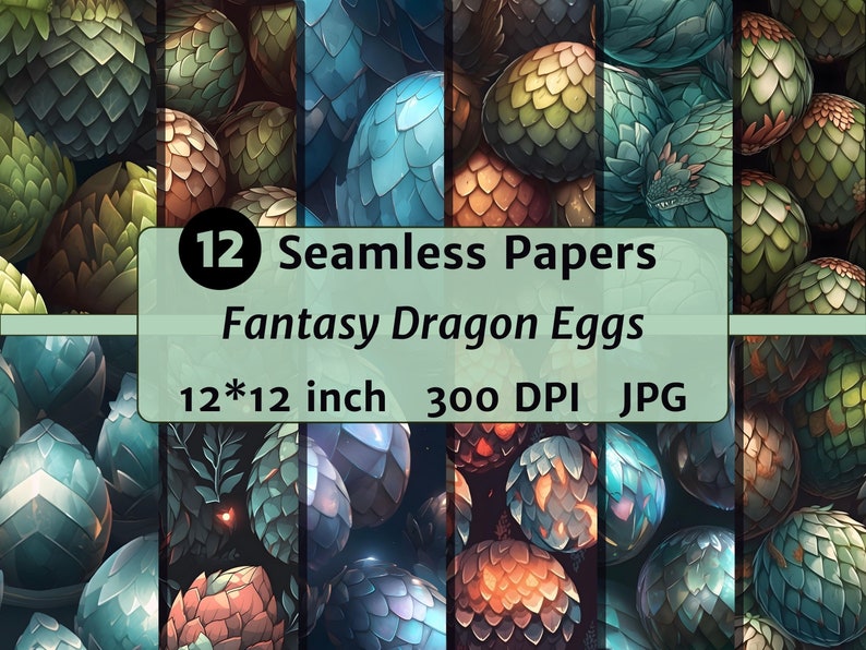 Fantasy Dragon Scale Eggs 12 Digital Seamless Patterns - Etsy