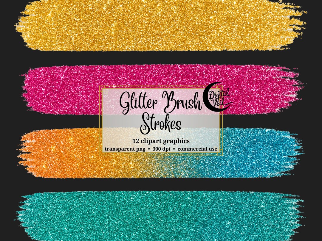 Glitter Brush Stroke Clipart: Sparkle Texture PNG (digital Download) - Etsy