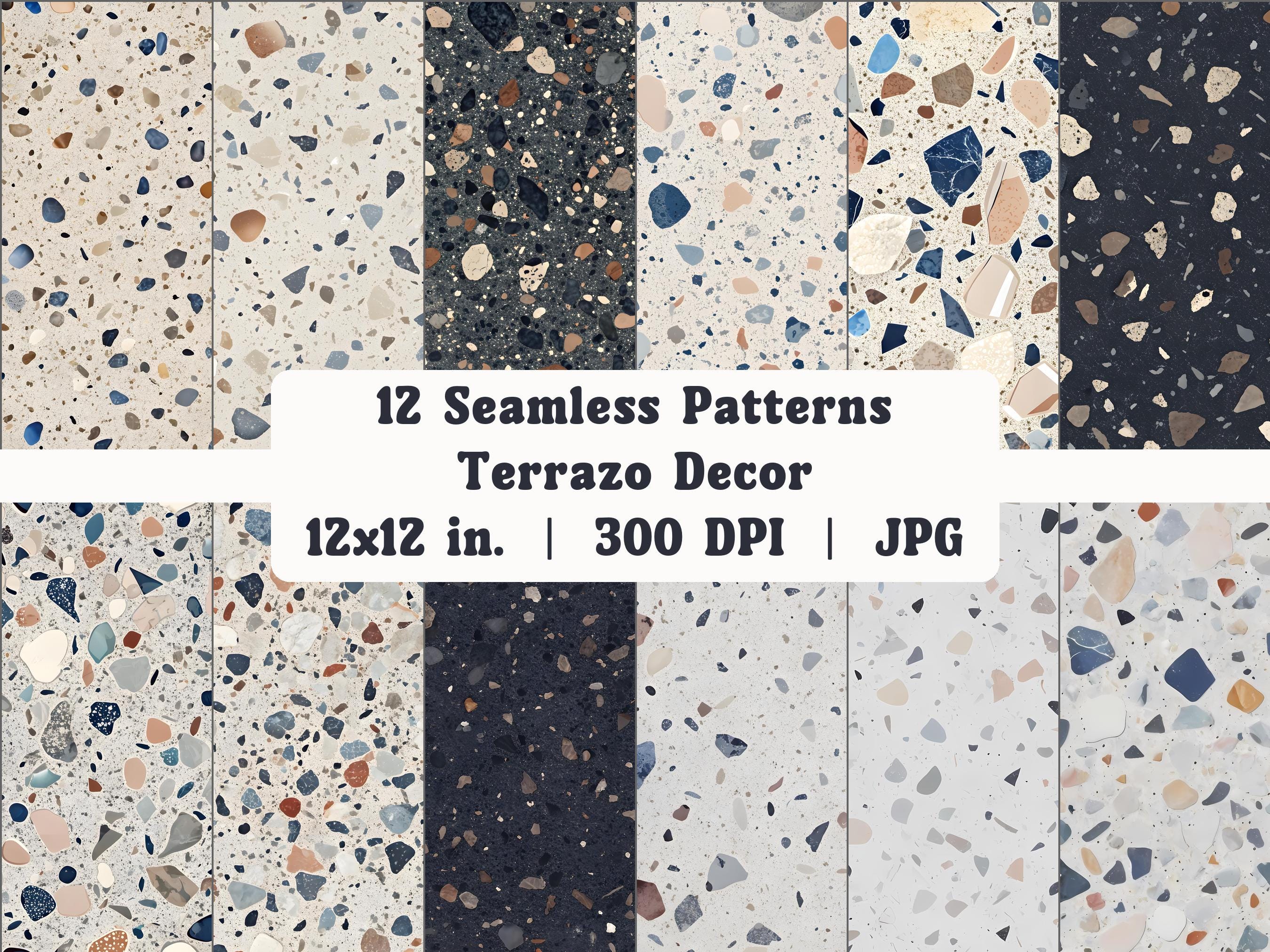 Terrazzo Digital Paper Pack | Seamless Terrazzo Patterns | Printable ...