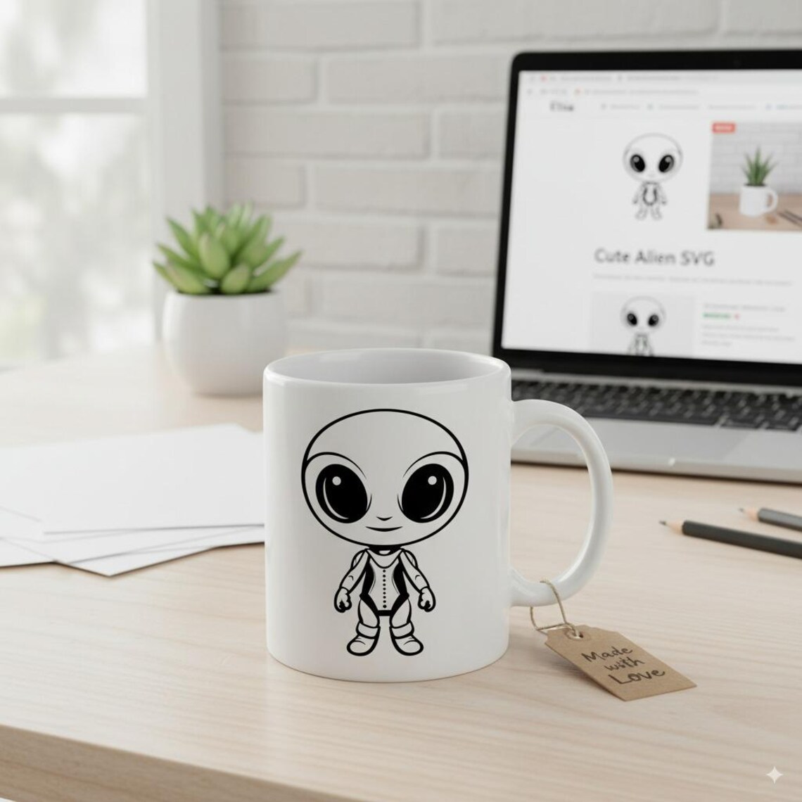 Alien Astronaut SVG Cut File Outer Space Digital Download UFO Craft ...