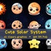 Cute/kawaii Solar System Clipart, Planets Vector Graphics, Space ...