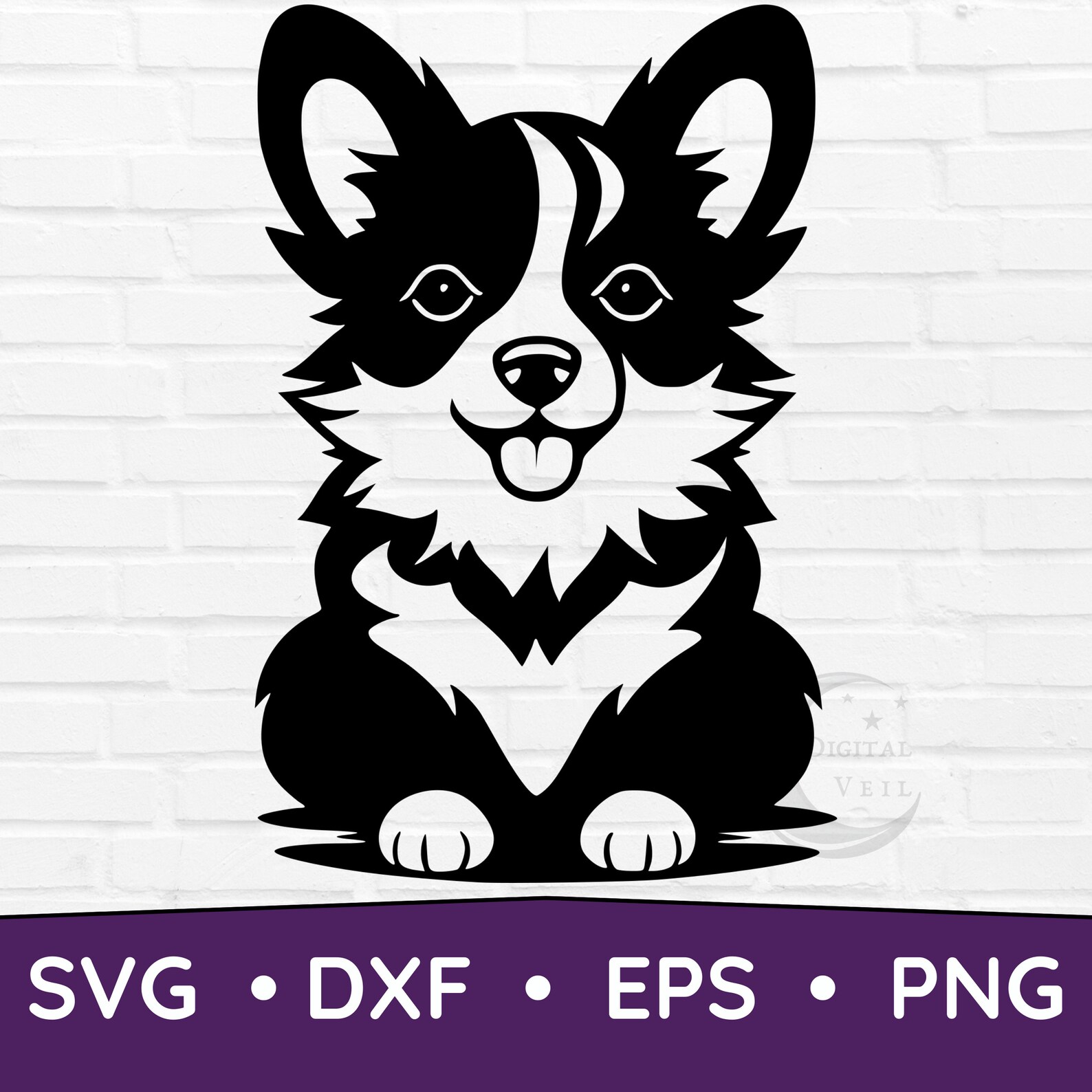 Cute Corgi SVG Cut File Clipart Adorable Dog Silhouette Pet Lover DIY ...