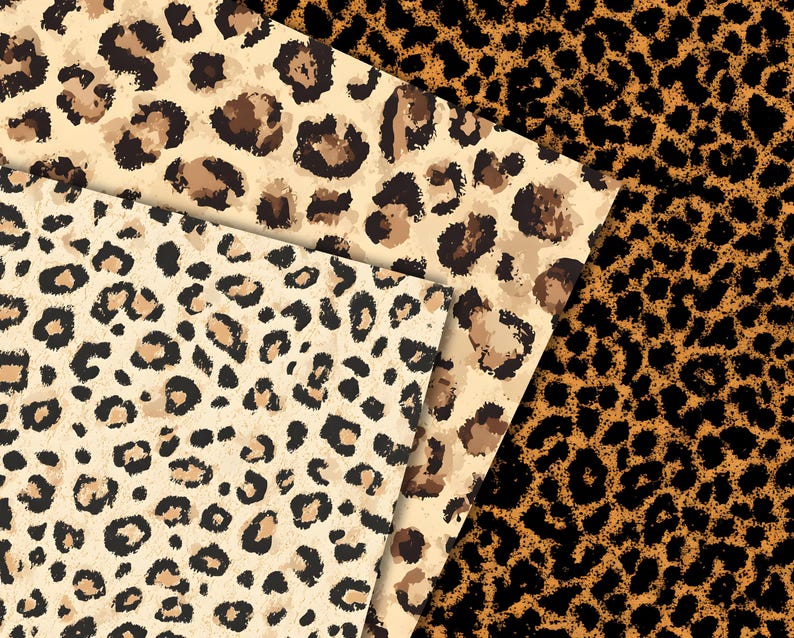 Leopard Spot Digital Paper: Seamless Animal Print Backgrounds (instant ...