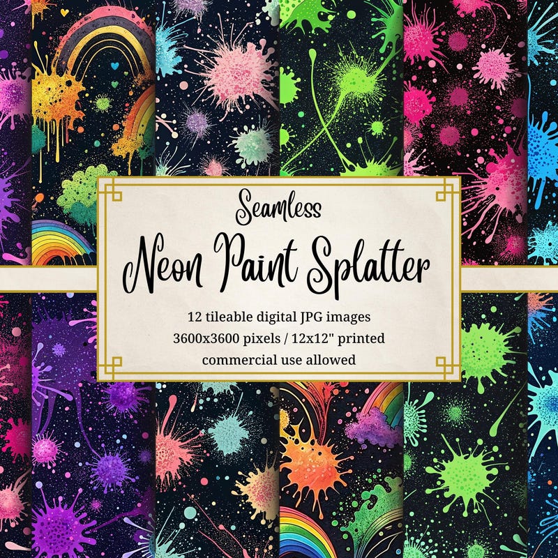 Neon Paint Splatter - Etsy
