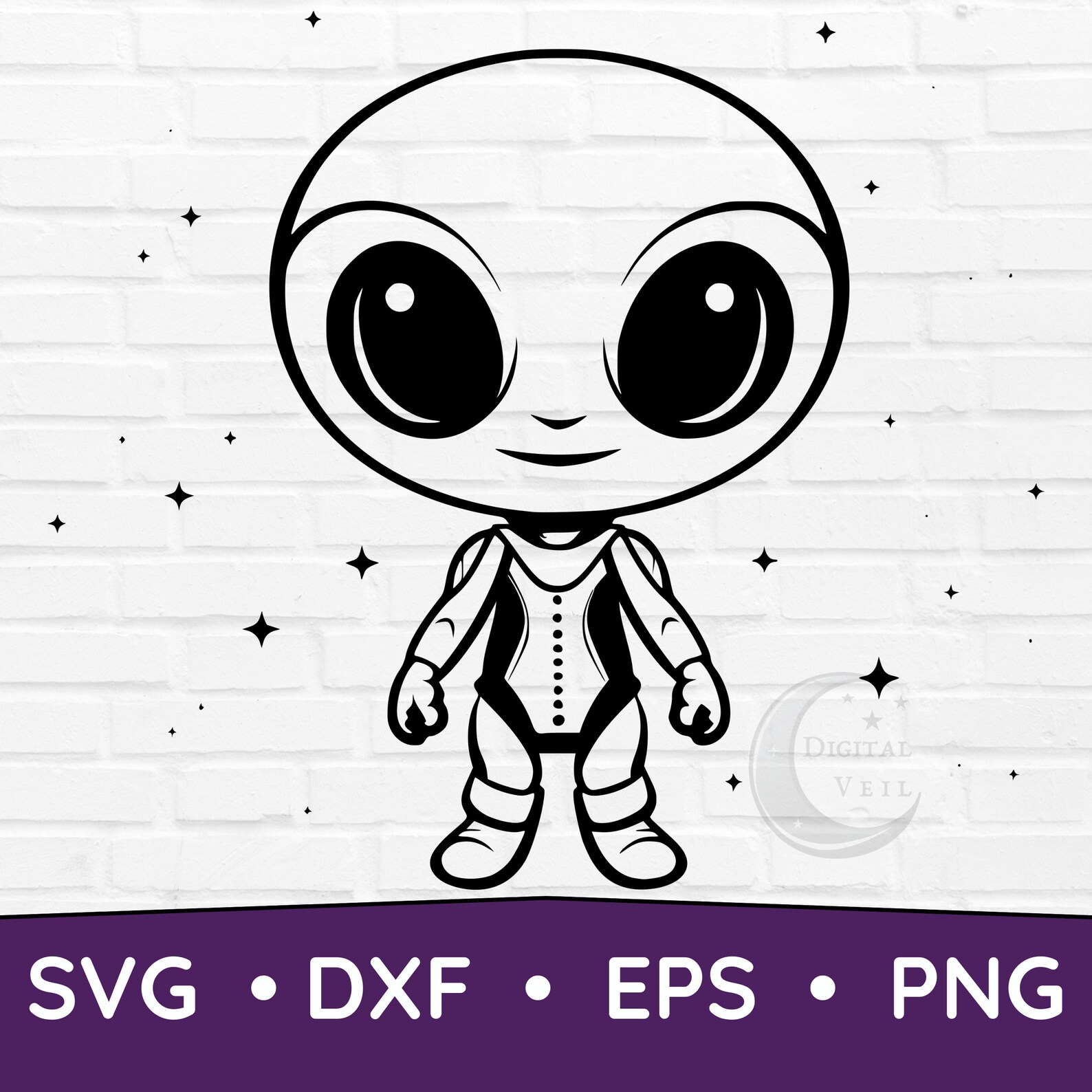 Alien Astronaut SVG Cut File Outer Space Digital Download UFO Craft ...