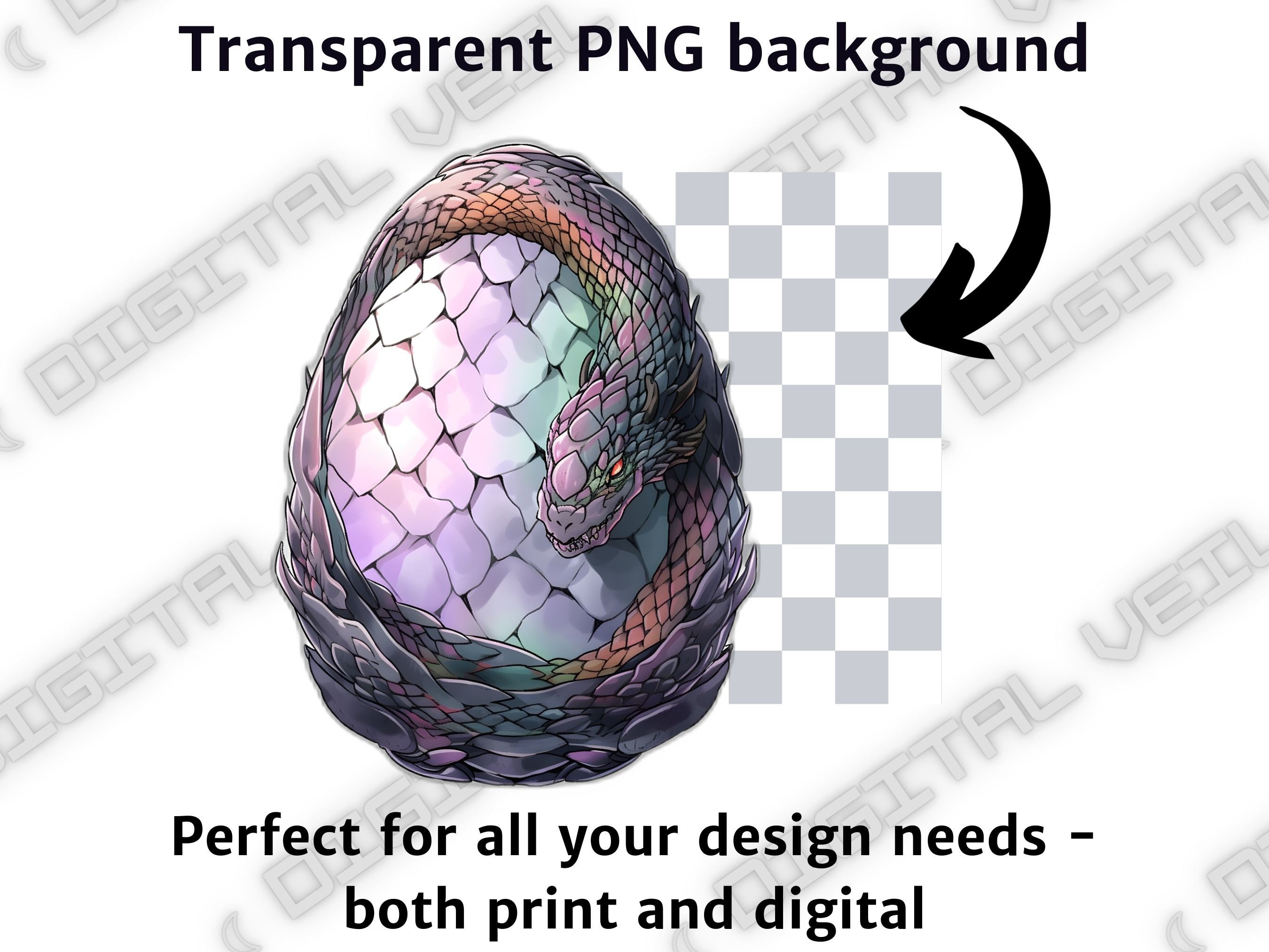 Dragons Eggs Clipart Stickers, Fantasy Dragon Scale Eggs for Card Making, Scrapbook, Digital ...