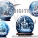 Winter Snow Globe Clipart Bundle Holiday Christmas PNG Set of 12 Snow ...
