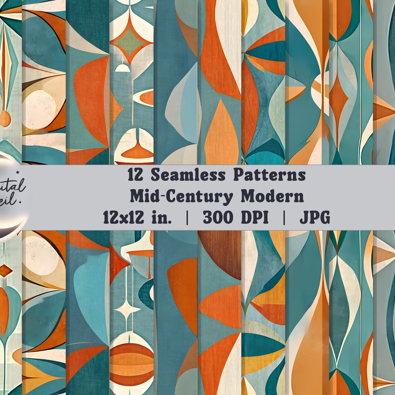 Mid Century Pattern - Etsy