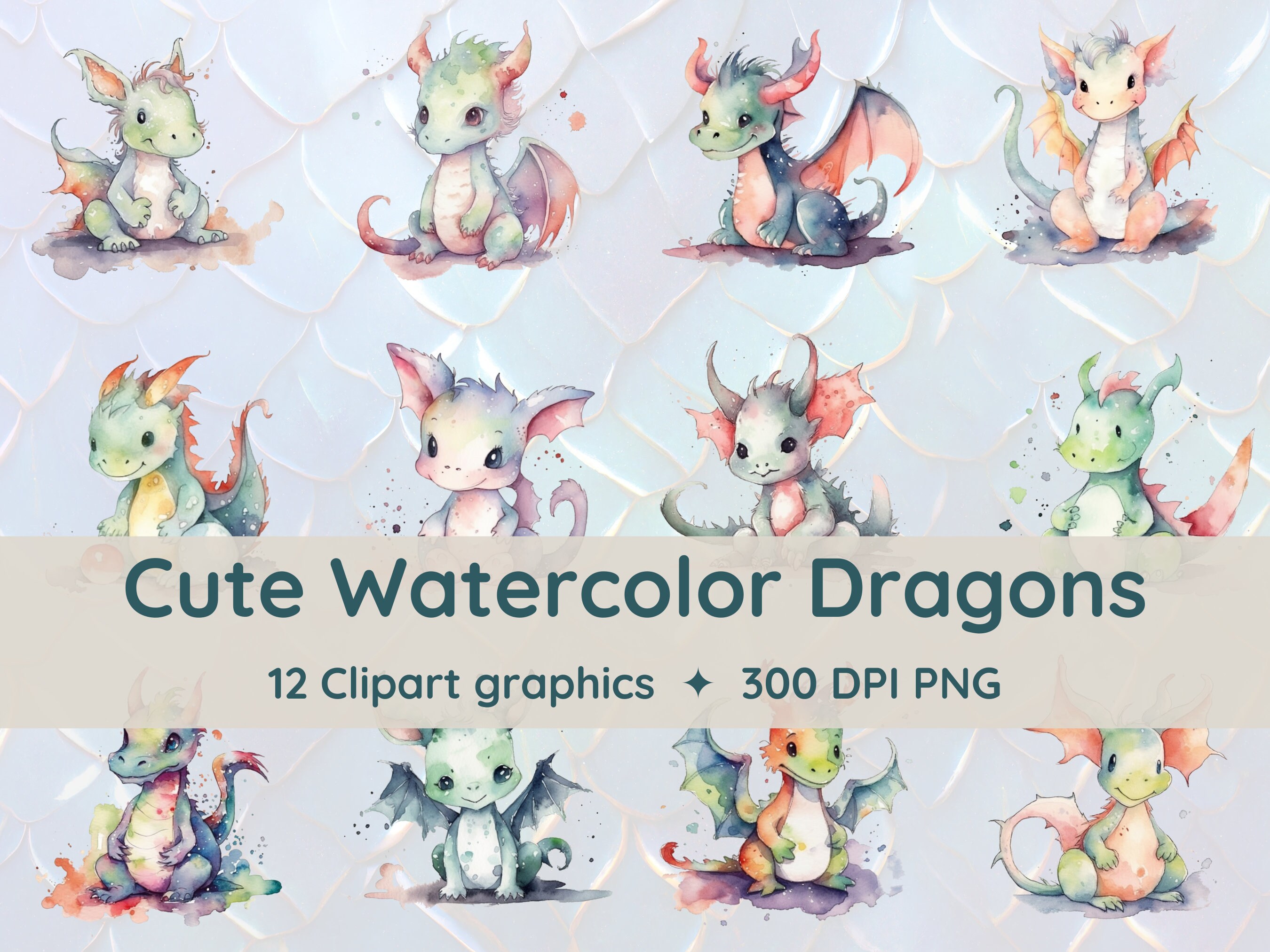 Watercolor Cartoon Dragon Clipart Whimsical and Playful Designs for ...