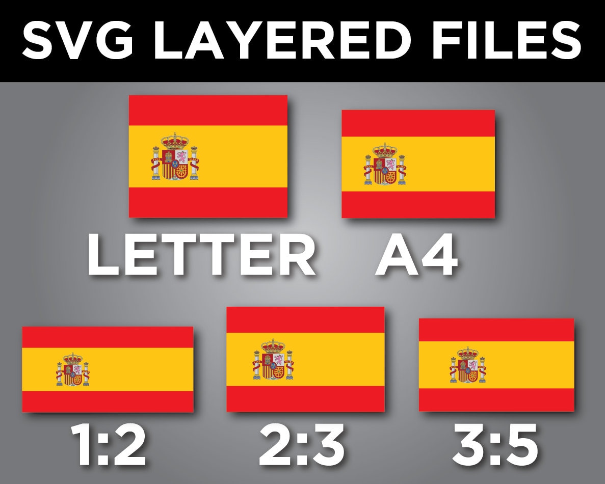 SPAIN Flag SVG Vector Digital Download Various Sizes A4, Letter ...