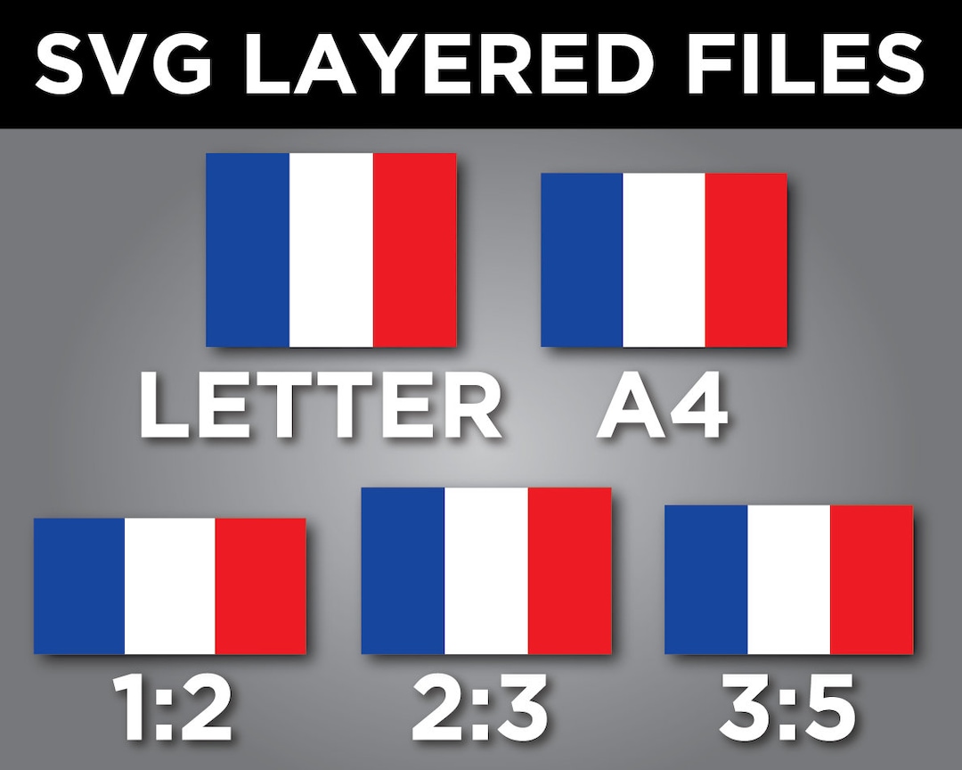 FRANCE Flag SVG Vector Digital Download Various Sizes A4, Letter ...