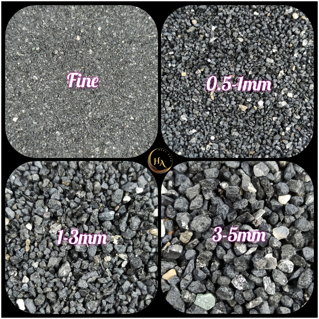 Black Tourmaline Coarse Crushed Powder - Natural Crystal for DIY Inlay ...